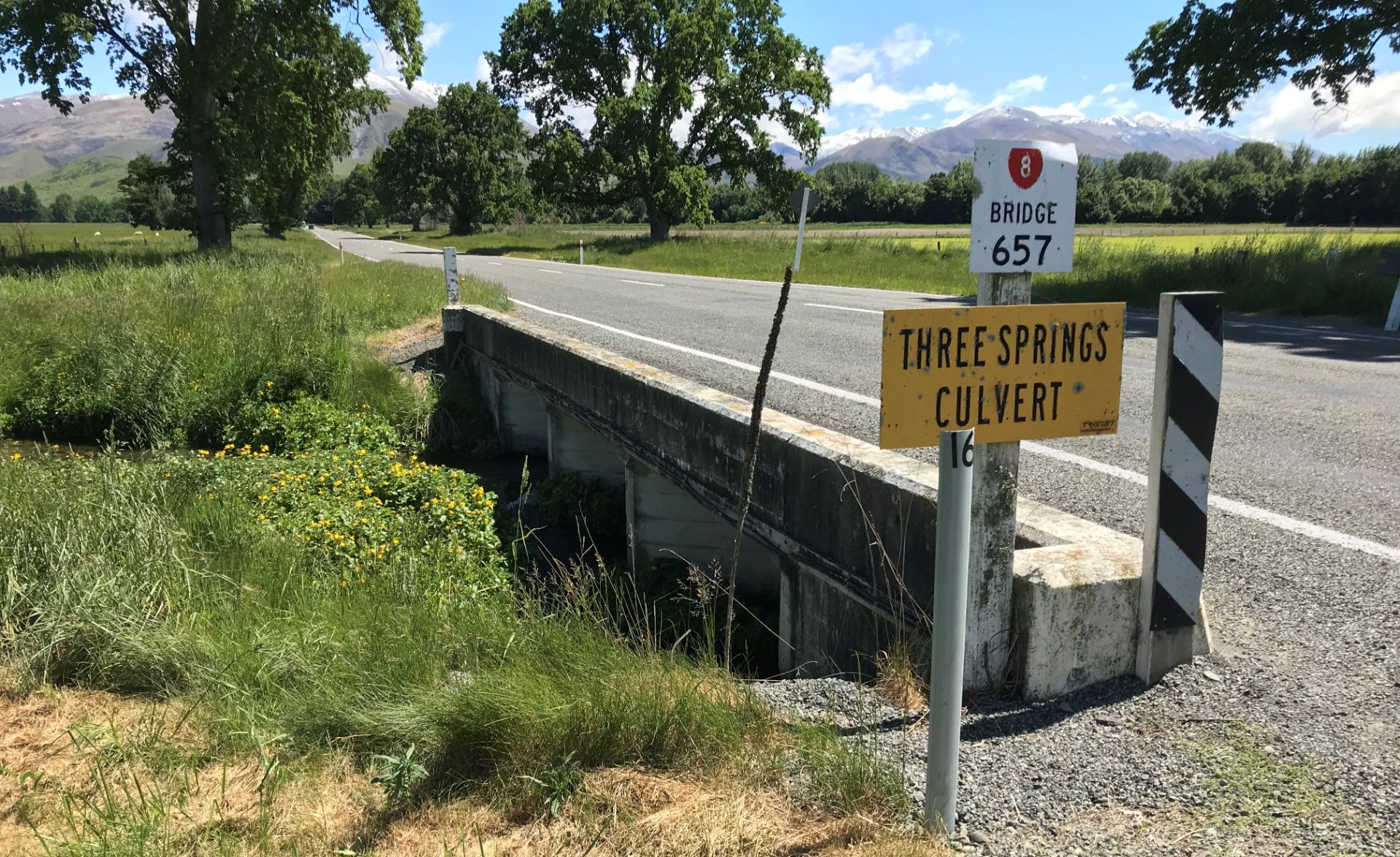 Three Springs Culvert looking NW along SH8